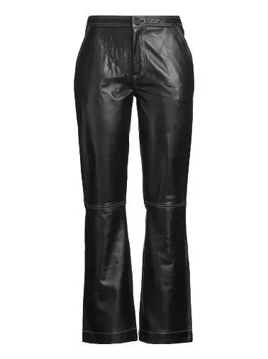MUUBAA Flared Lambskin Pants - Black