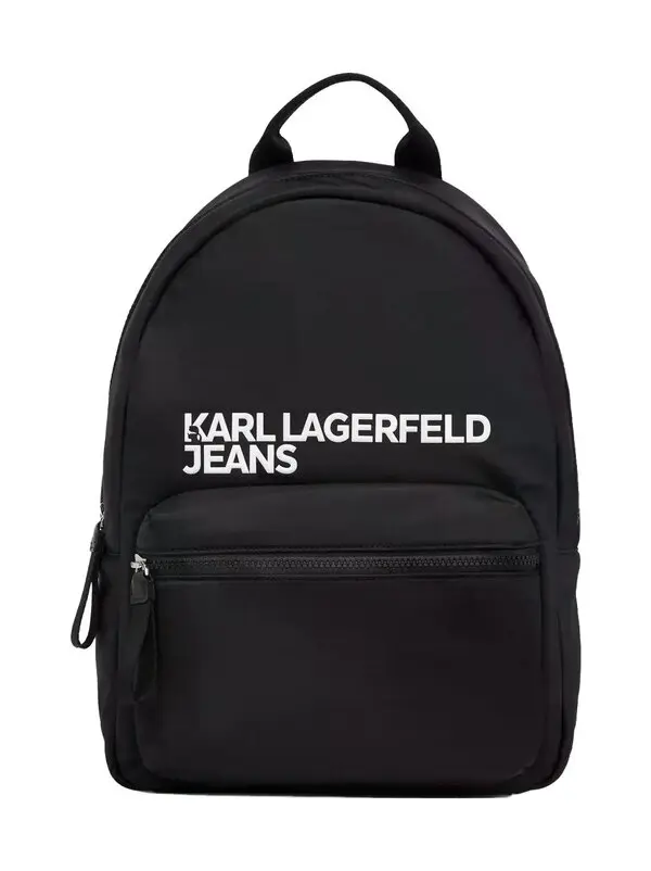 Karl Lagerfeld Logo-print Zip-pocket Backpack - Black