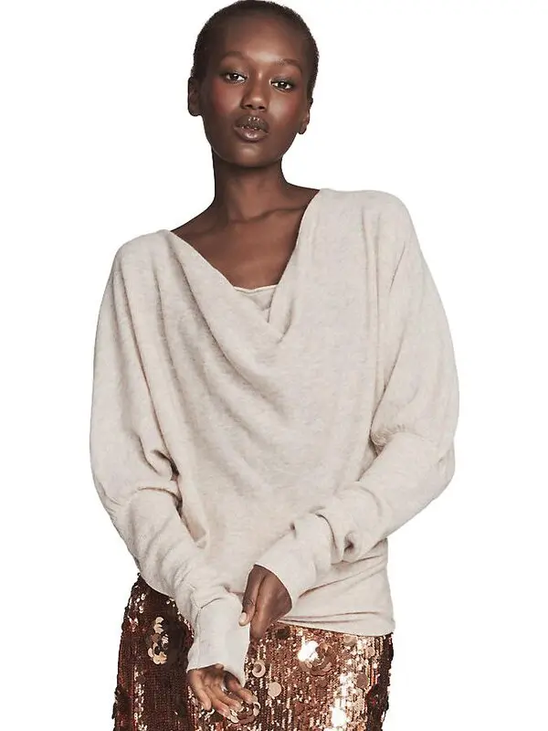 Maeve Cashmere Blend Cowl-neck Pullover - Sand