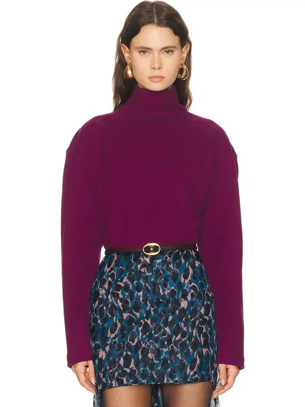 Saint Laurent Turtleneck Sweatshirt - Violet