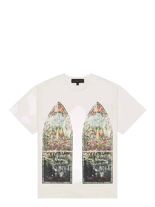 WHO DECIDES WAR BY EV BRAVADO Faded Jersey Tee In White - Cloud