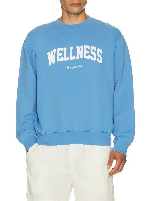 SPORTY & RICH Wellness Ivy Crewneck - Flax Blue