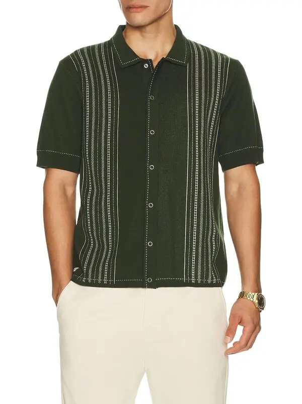 PERCIVAL Accolades Knitted Shirt In Green - Forest