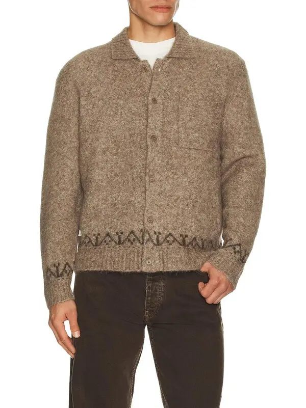 PERCIVAL Novel Collared Cardigan - Oak
