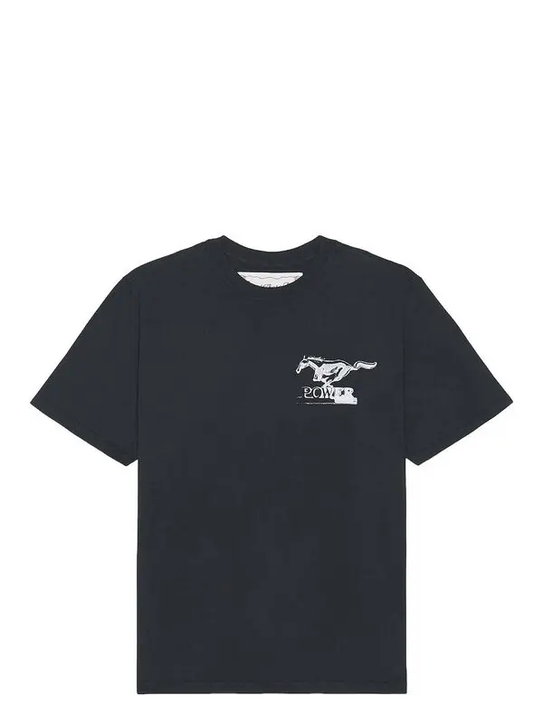 ONE OF THESE DAYS Mustang Cross Tee In Black - Hard Washed Black