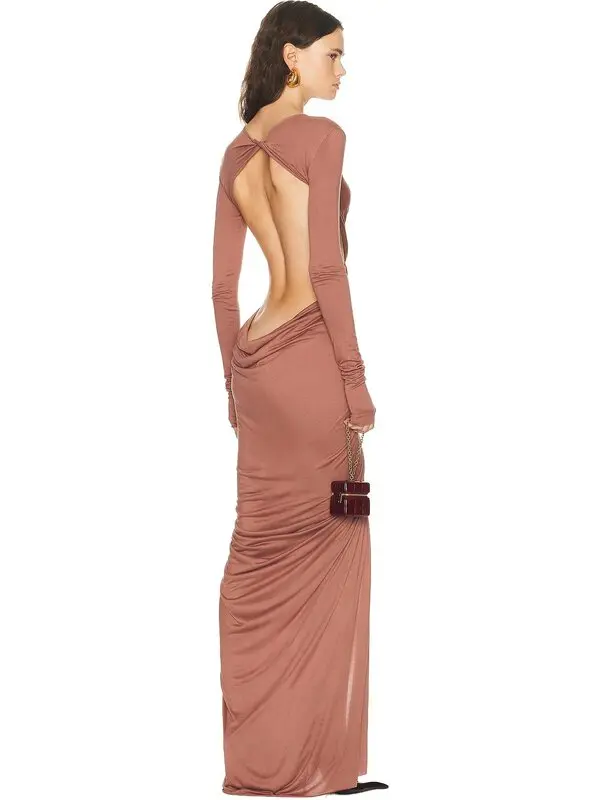 Rick Owens Poppy Long Sleeve Gown - Mauve