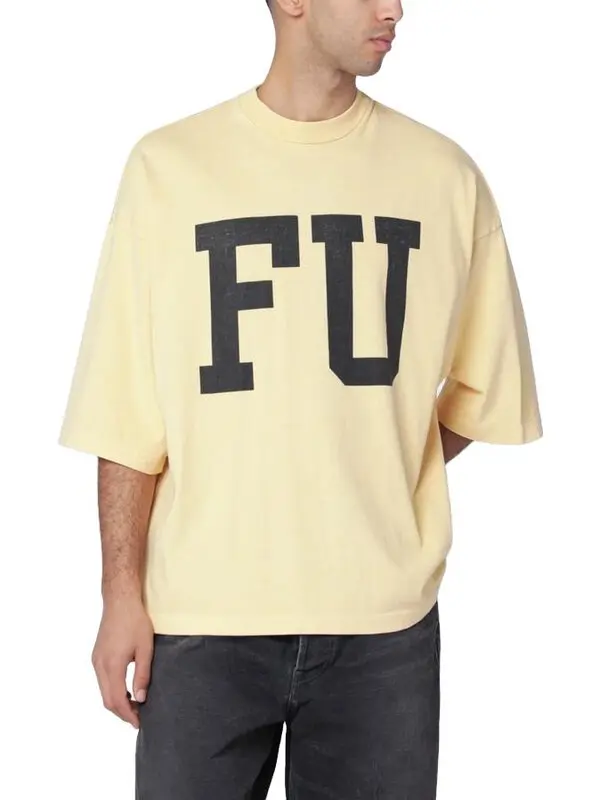 Fear Of God Yellow Oversized Fu T-shirt - Beige