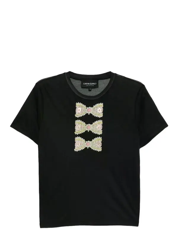 Cynthia Rowley Foil-print T-shirt - Black