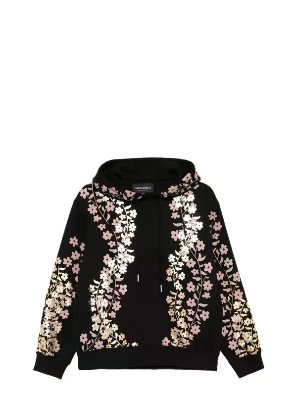 Cynthia Rowley Foil-print Hoodie - Black