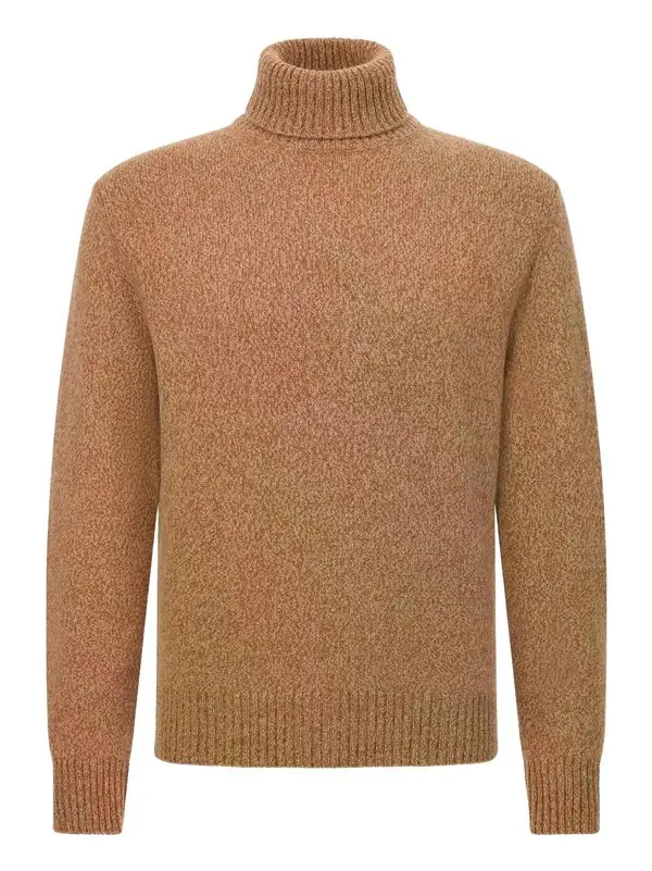 Boggi Milano Roll-neck Wool Sweater - Brown