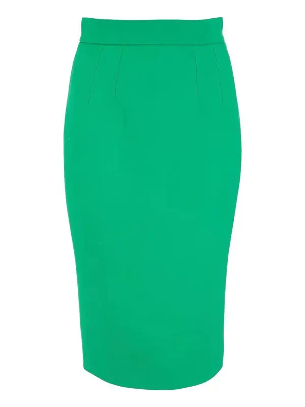 Dolce & Gabbana Back-slit Midi Skirt - Green