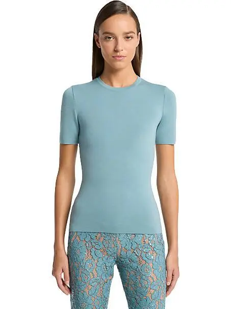 Michael Kors Cashmere Short-sleeve Sweater - Blue