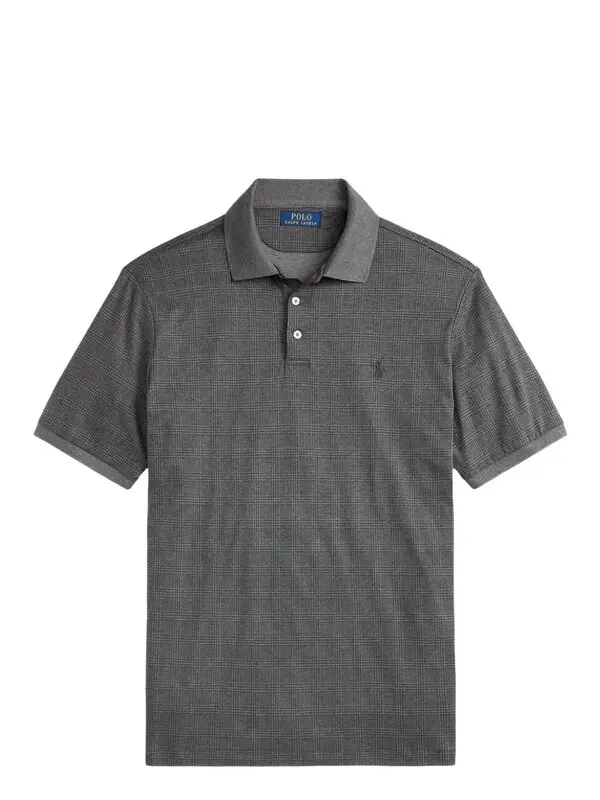 Polo Ralph Lauren Glen Checked Short-sleeve Polo Shirt - Grey