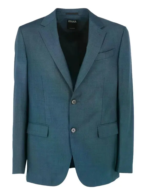 Zegna Button-fastening Long-sleeves Suit - Blue