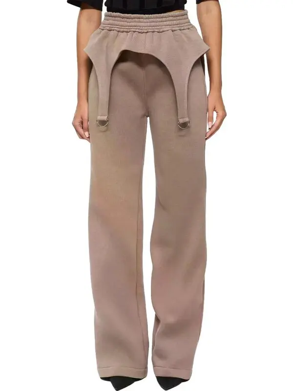 HAMZA Goddess Garter-strap Track Pants - Neutrals