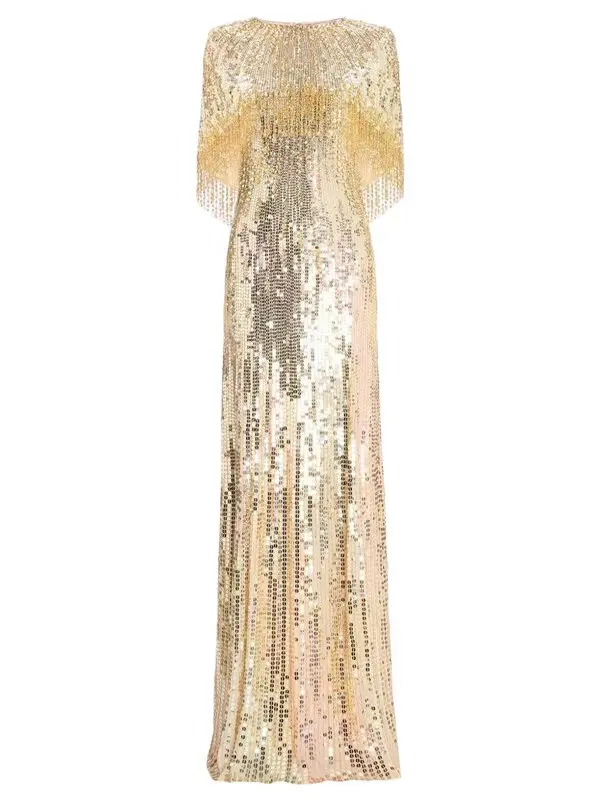 Jenny Packham Blake Sequin-embellished Maxi Dress - Gold