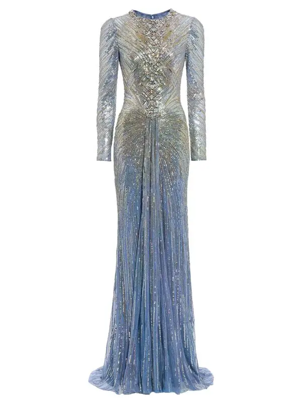 Jenny Packham Wiona Sequin-embellished Gown - Blue