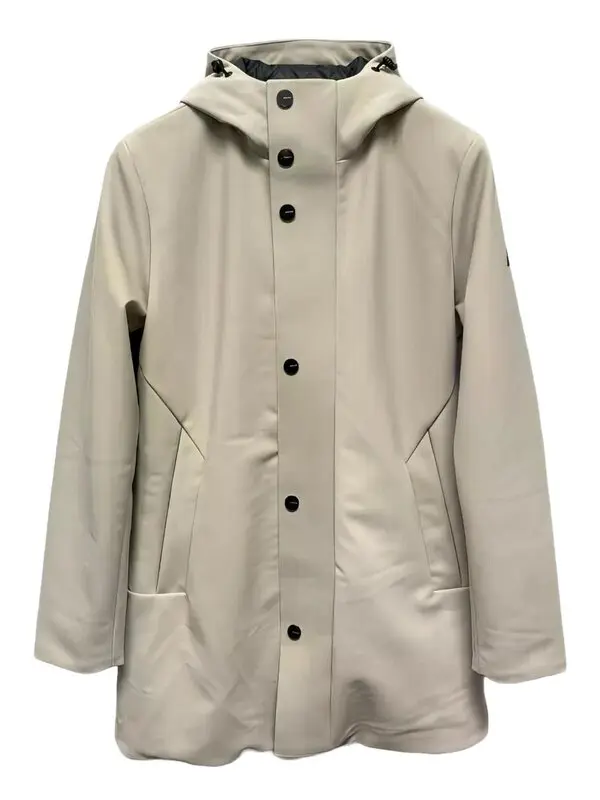 HESKIMO Button-fastening Hooded Coat - Neutrals
