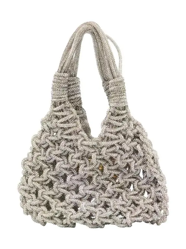 HIBOURAMA Mini Knitted Tote Bag - Silver