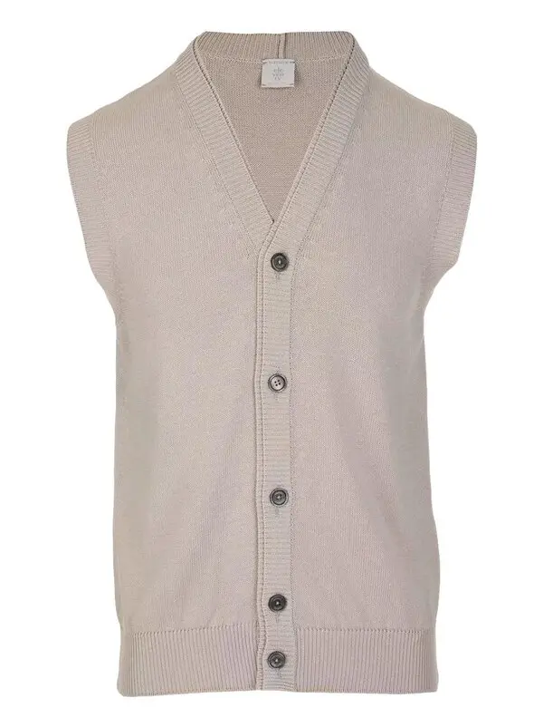 Eleventy Buttoned Gilet - Neutrals
