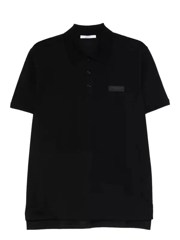 Givenchy Logo-patch Polo Shirt - Black