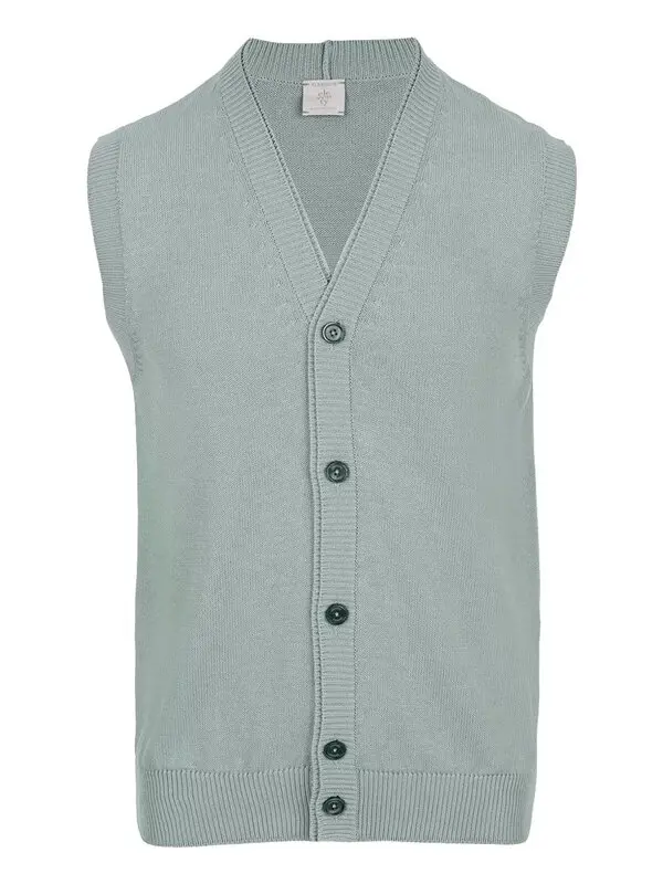 Eleventy V-neck Buttoned Gilet - Grey