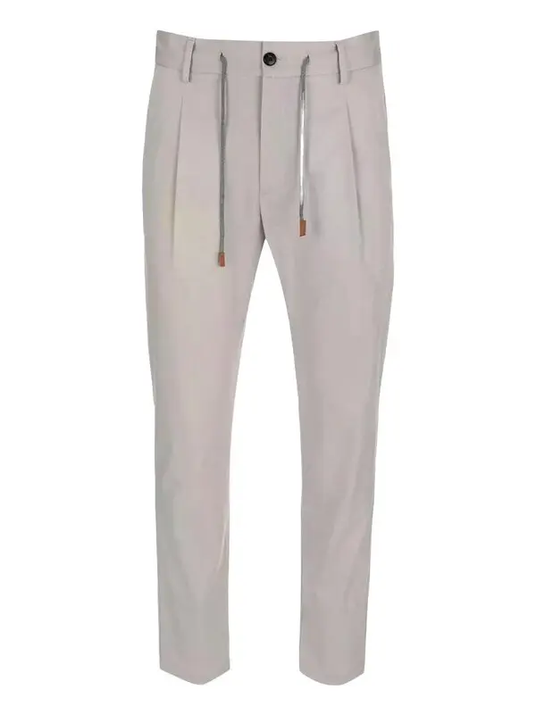 Eleventy Drawstring-fastening Pleated Trousers - Neutrals