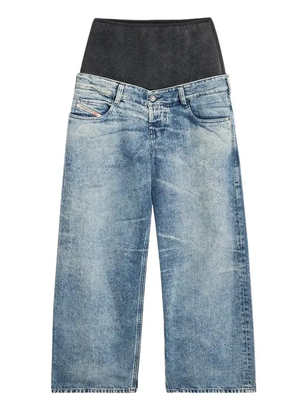 Diesel Drop-waist Cotton And Hemp Jeans - Denim