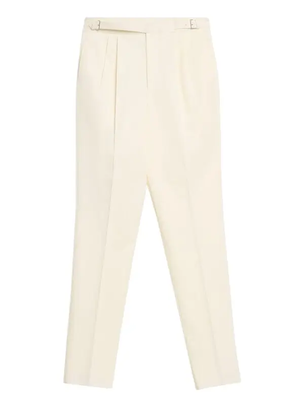 Dunhill Wool Twill Double-pleated Trousers - Ivory