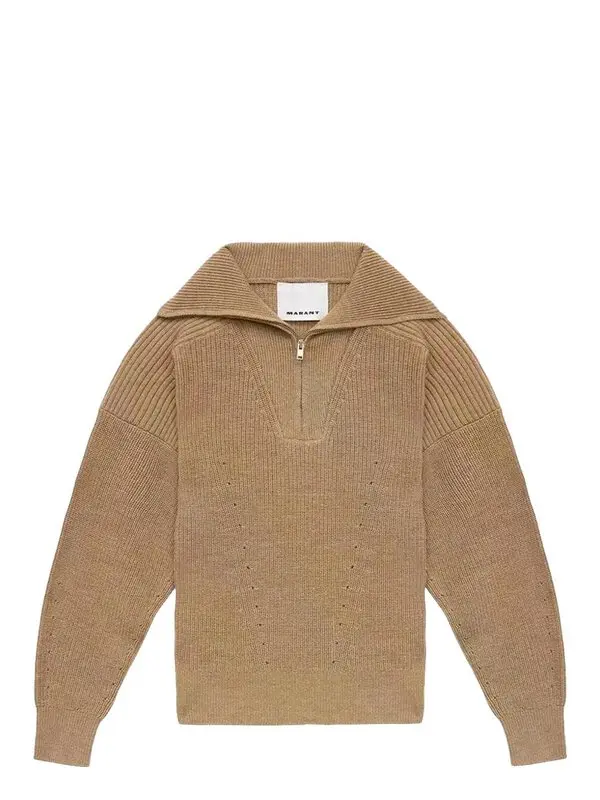 MARANT Benny Half-zip Sweater - Brown
