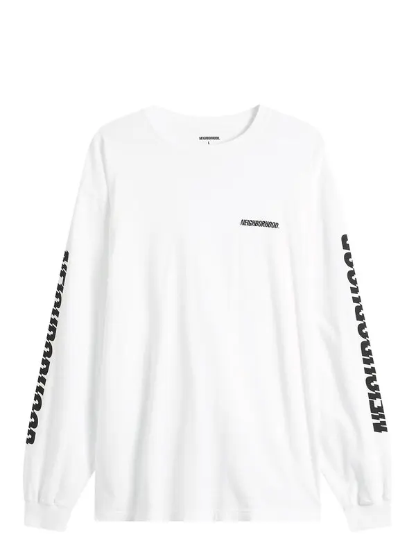 NEIGHBORHOOD Ls-1 Distorted Logo Long Sleeve T-shirt - White