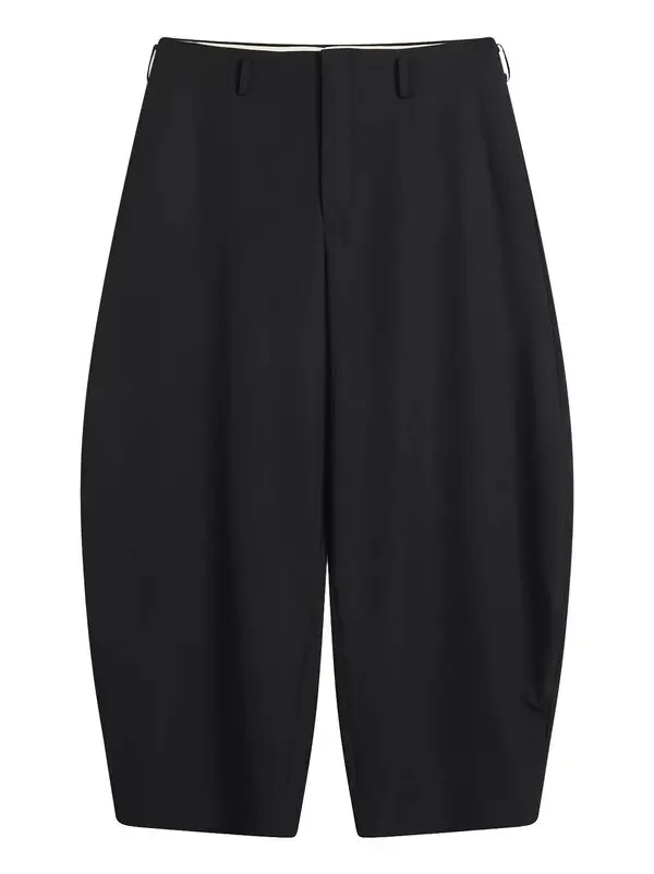 Comme Des Garçons Wide Leg Wool Trousers - Black