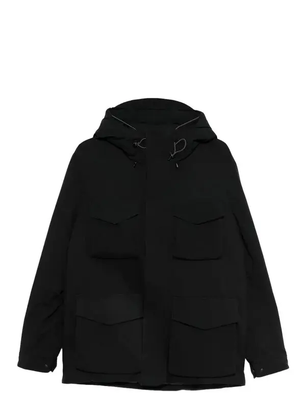 OUTHERE Chest-pocket Hooded Jacket - Black