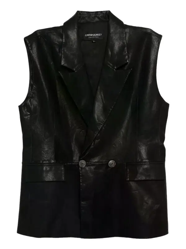 Cynthia Rowley Leather Waistcoat - Black