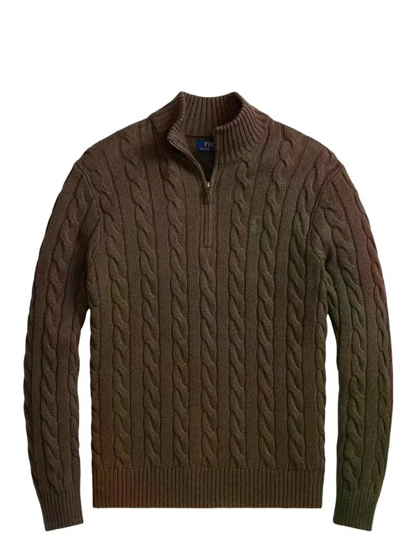 Polo Ralph Lauren Cable-knit Half-zip Sweater - Brown