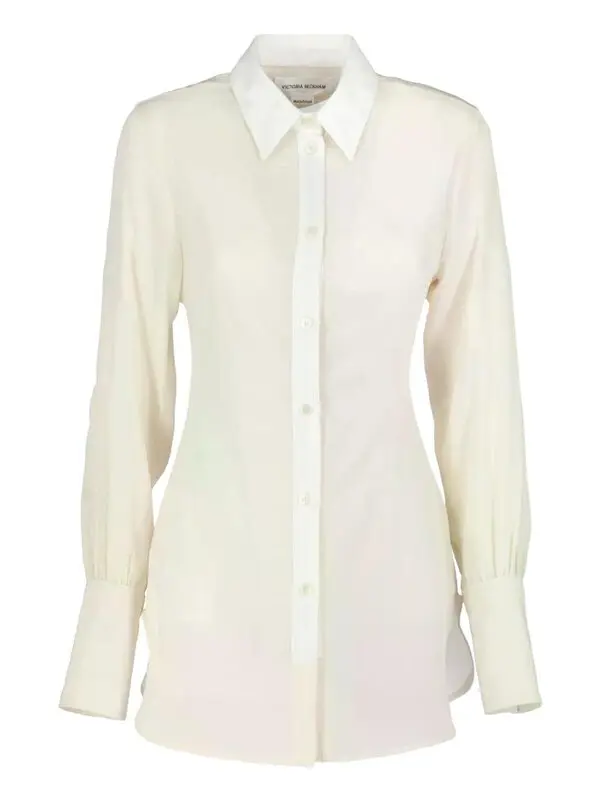 Victoria Beckham Contrast Placket Top - Neutrals