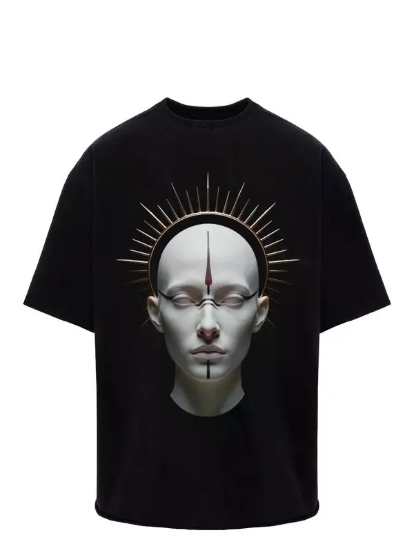 HAMZA Monarh Graphic Print T-shirt - Black