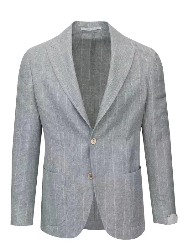 Eleventy Single-breasted Striped Blazer - Grey