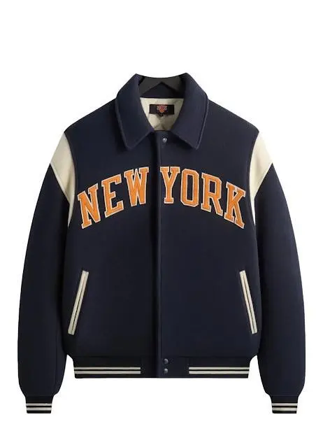 Kith X New York Knicks Wool Varsity Jacket - Nocturnal
