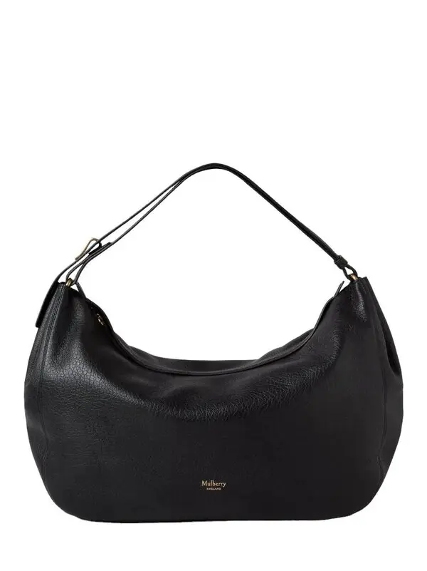 Mulberry Meadow Curved Leather Shoulder Bag - Black