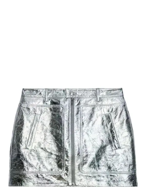 Zadig&Voltaire John Zip Mini Skirt - Silver