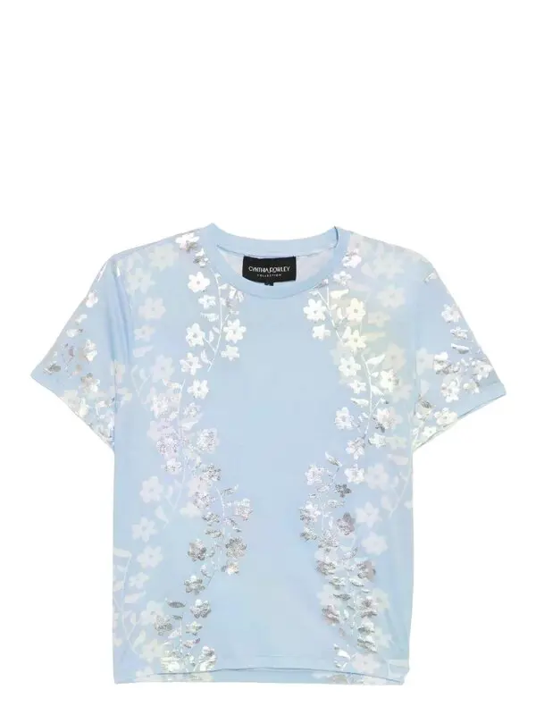 Cynthia Rowley Foil-print T-shirt - Blue