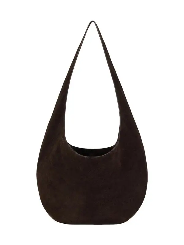 WE-AR4 The 'h' Suede Hobo Bag - Chocolate