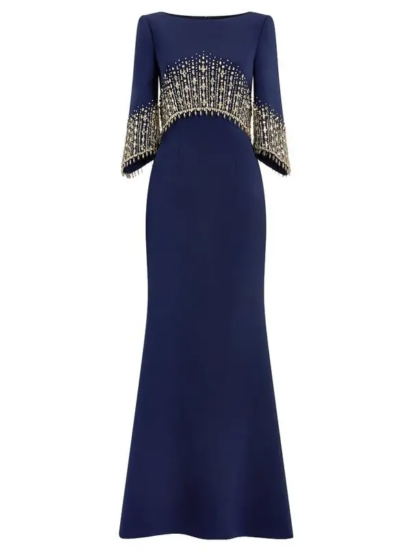 Jenny Packham Embellished Maxi Dress - Midnight Kiss