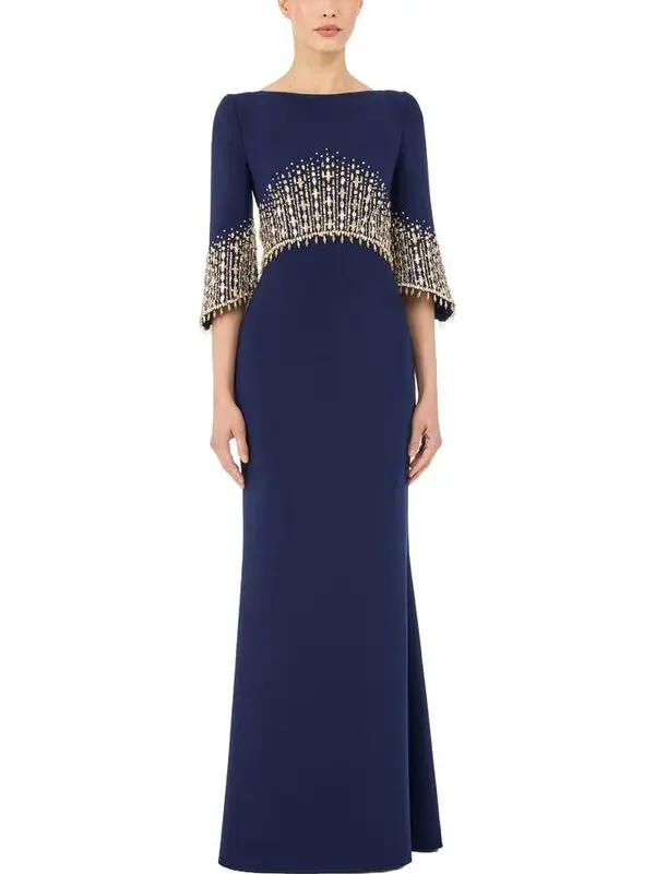 Jenny Packham Embellished Maxi Dress - Midnight Kiss