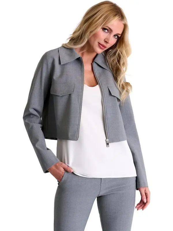 Shan Contemporary Short Jacket - Grey