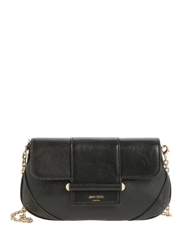 JIMMY CHOO Small Bar Shoulder Bag - Black/shiny Gold