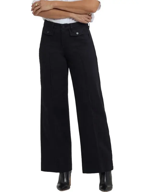 NYDJ Teresa High-waist Wide-leg Ankle Jeans - Black