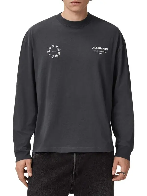 ALLSAINTS Kindred Long Sleeve Graphic T-shirt - Washed Black
