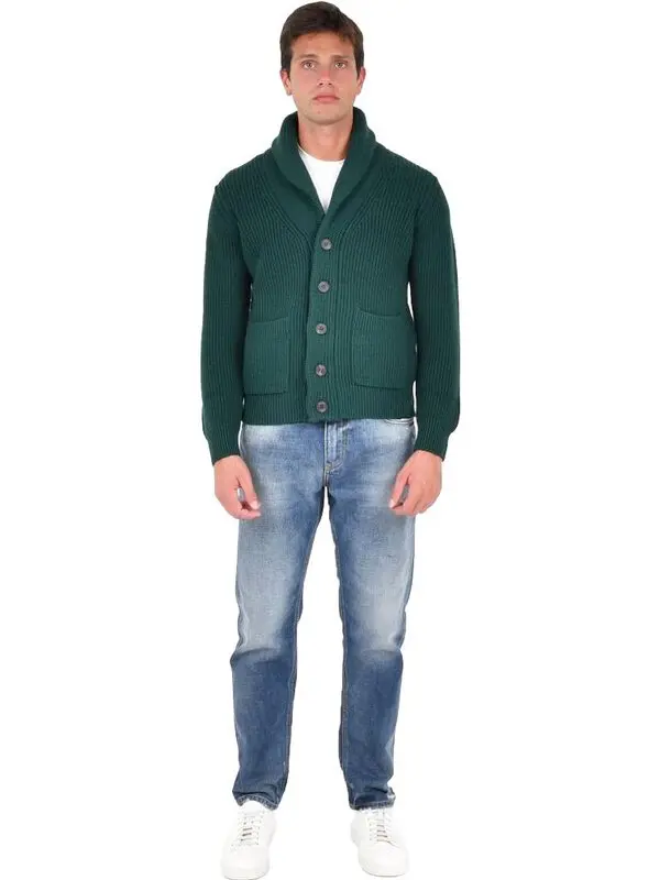 DRUMOHR Merino Wool Cardigan - Green